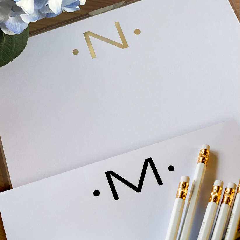 Luxe Original Initial Notepad – Black Ink