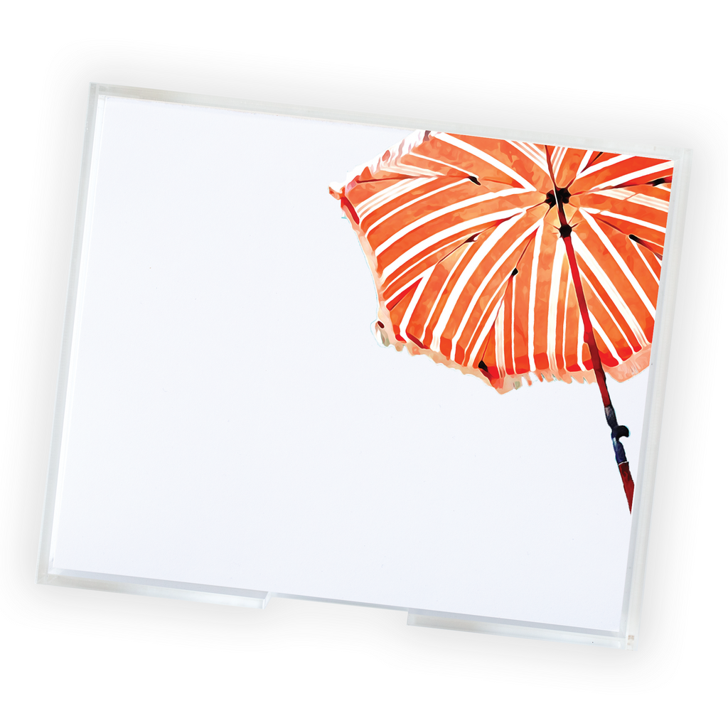 Luxe Coral Umbrella Notepad – Black Ink