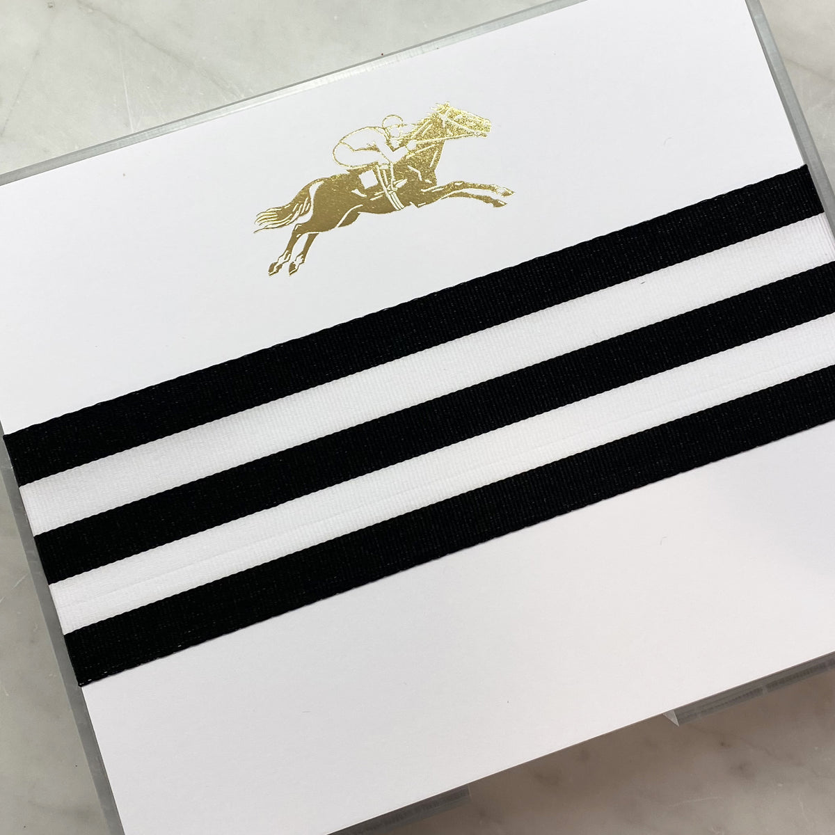Luxe Gold Foil Jockey Notepad – Black Ink