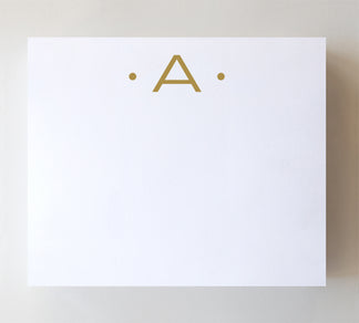 Luxe Gold Initial Notepad – Black Ink